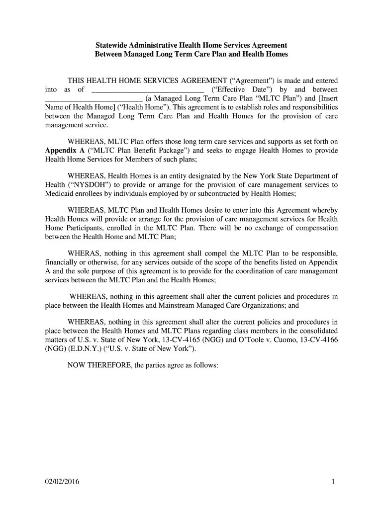 Fillable Online health ny Statewide Administrative Health Home Services ...