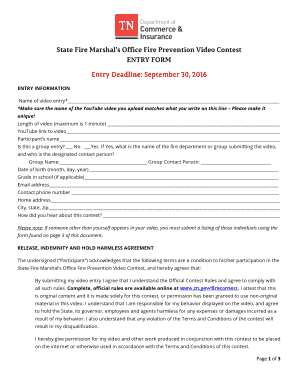 Fillable Online tn State Fire Marshal s Office Fire Prevention Video ...