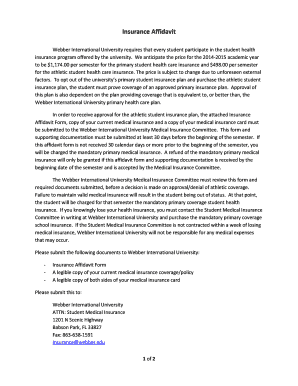 Fillable Online webber Insurance Affidavit - webber Fax Email Print ...