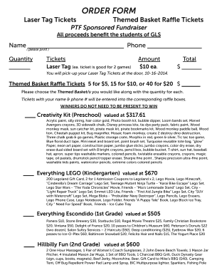 Fillable Online gracelutheranescondido Raffle Ticket Order Form - Grace ...
