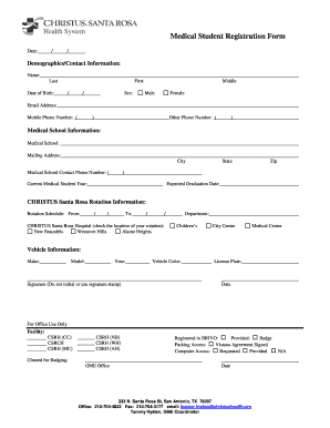Fillable Online Medical Student Registration Form Fax Email Print ...