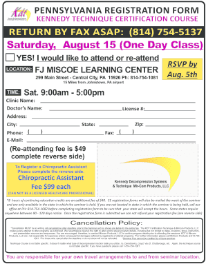 Fillable Online PENNSYLVANIA REGISTRATION FORM Fax Email Print - pdfFiller