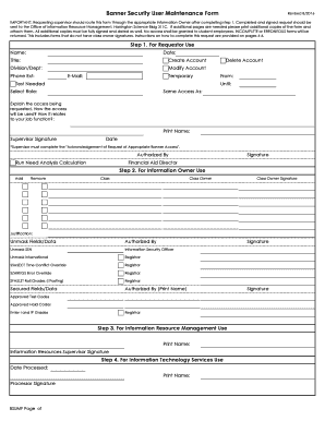 Fillable Online pvamu Banner Security User Maintenance Form Fax Email Print - pdfFiller
