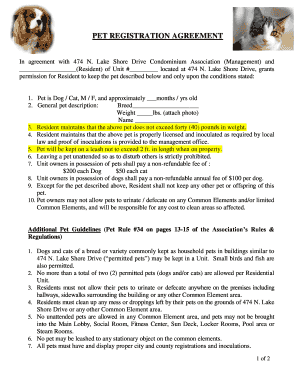 Fillable Online PET AGREEMENT / ADDENDUM Fax Email Print - pdfFiller
