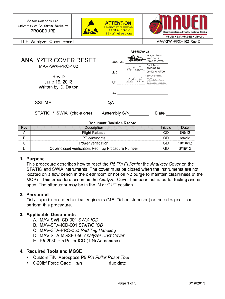 Fillable Online apollo ssl berkeley MAV-SWI-PRO-102 Analyzer Cover Reset Rev D.pdf - University ...