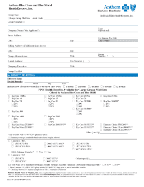 Fillable Online PPO Health Benefits Available for Large Group Mid-Size ...