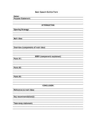 Fillable Online Basic Speech Outline Form Fax Email Print - pdfFiller