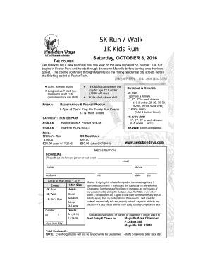 Fillable Online Run / Walk - Audubon Days Fax Email Print - pdfFiller
