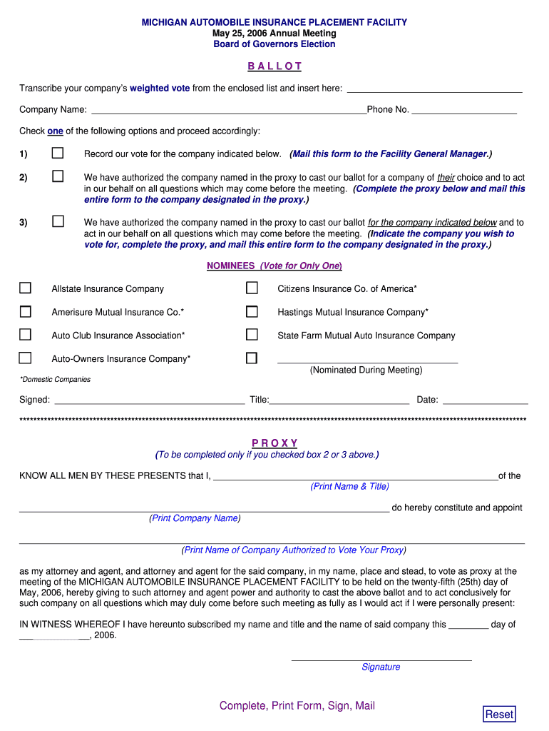 Fillable Online maipf Transcribe your company s weighted vote from the ...