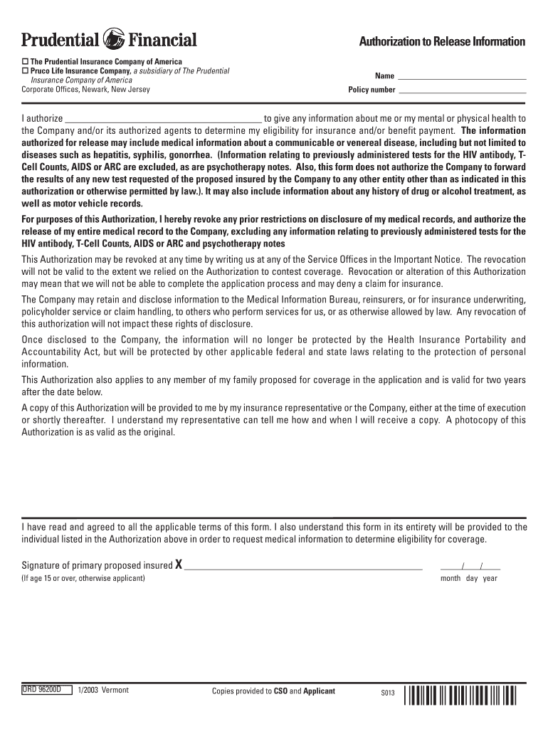 Fillable Online Pruco Life Insurance Company, a subsidiary of The ...