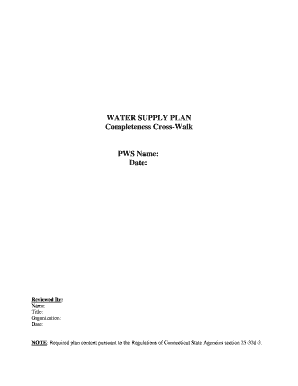 Fillable Online WATER SUPPLY PLAN Fax Email Print - pdfFiller
