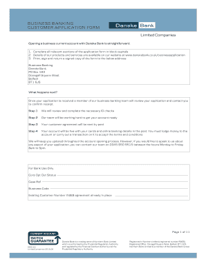 Fillable Online BUSINESS BANKING CUSTOMER APPLICATION FORM Limited Fax Email Print - pdfFiller