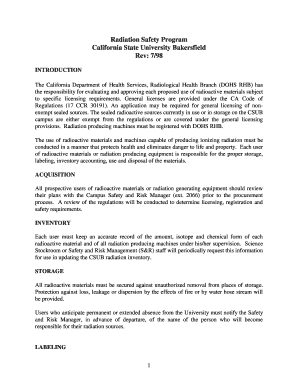 Fillable Online csub radiation safety program - California State ...