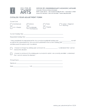 Fillable Online faa illinois CATALOG YEAR ADJUSTMENT FORM Fax Email Print - pdfFiller