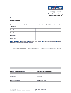 Fillable Online De-activation of User ID Fax Email Print - pdfFiller