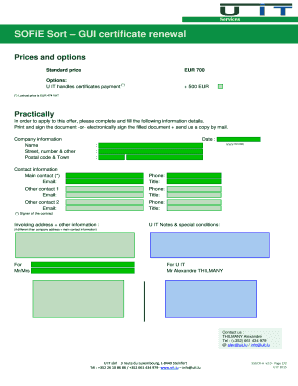 Fillable Online uit SOFiE Sort GUI certificate renewal Fax Email Print ...