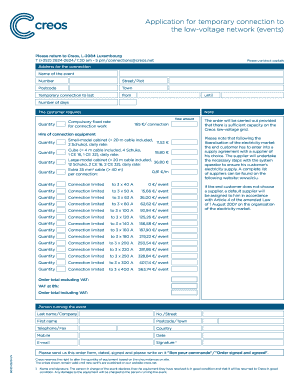 Fillable Online Application for temporary connection to the... Fax ...