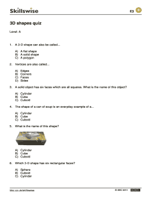 Fillable Online 3D shapes quiz Fax Email Print - pdfFiller