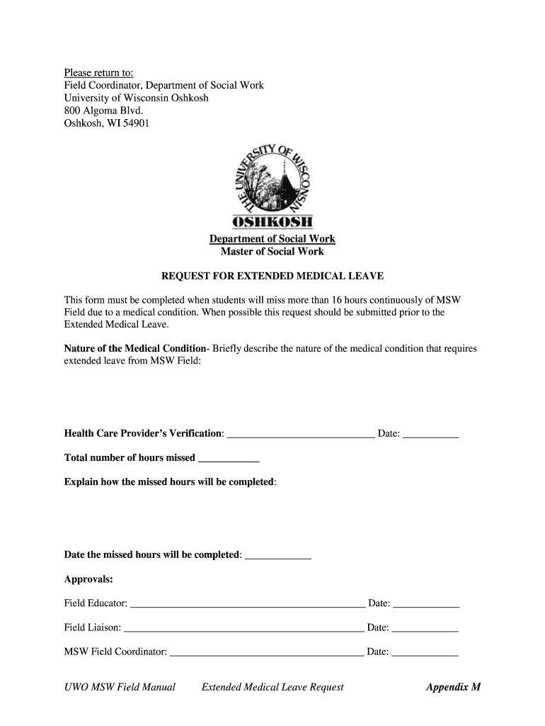Fillable Online uwosh Appendix M - University of Wisconsin Oshkosh Fax ...