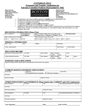 Fillable Online bu Promotion and Transfer Form Full Time Custodian 32BJ ...