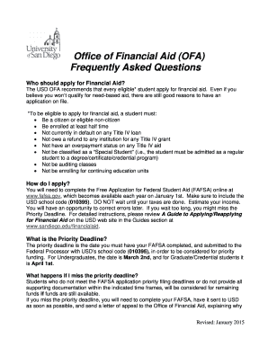 Fillable Online Office of Financial Aid (OFA) Fax Email Print - pdfFiller