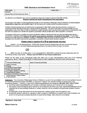 Fillable Online CME Disclosure and Attestation Form Fax Email Print ...