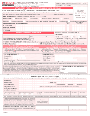 Fillable Online nfaindia HDFC Recurring Deposits Plan Form - Nandy ...