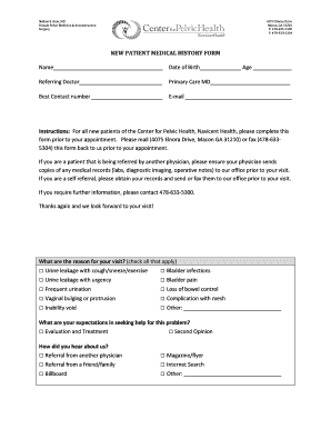 Fillable Online navicenthealth NEW PATIENT MEDICAL HISTORY FORM ...