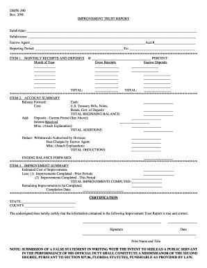 Fillable Online IMPROVEMENT TRUST REPORT Fax Email Print - pdfFiller
