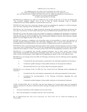 Fillable Online ORDINANCE NO. 833 N.S. AN ORDINANCE OF THE CITY COUNCIL OF ... Fax Email Print ...
