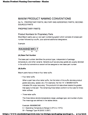 Fillable Online Maxim Product Naming Conventions - Maxim Fax Email ...