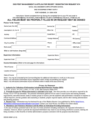 Fillable Online netc navy DOD PEST MANAGEMENT & APPLICATOR RECERT ...