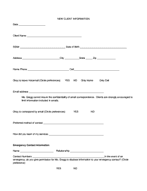 Fillable Online SSN# Date of Birth Fax Email Print - pdfFiller