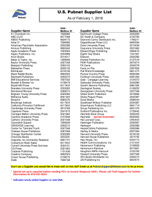 Fillable Online Pubnet Supplier List Fax Email Print - pdfFiller