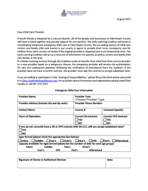 Fillable Online Emergency Closure Form and Letter - TrustedPartner Fax ...