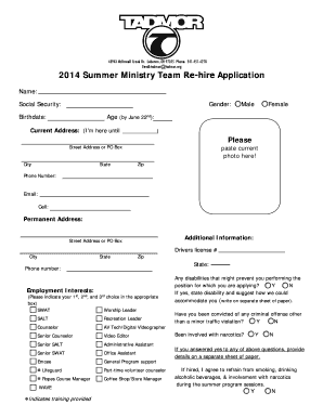 Fillable Online tadmor 2014 SMT Rehire Application Packet Fax Email ...