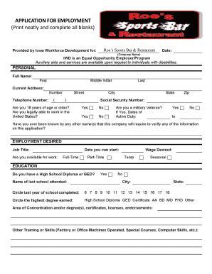 Fillable Online Roe s Sports Bar & Restaurant Fax Email Print - pdfFiller