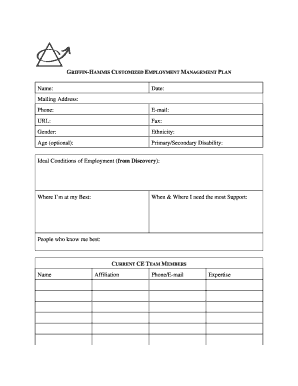 Fillable Online customized employment plan template Fax Email Print ...
