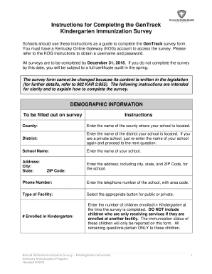 Fillable Online chfs ky Instructions for filling out the School ...