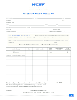Fillable Online ncsf NCSF Recertification Handbook Fax Email Print ...