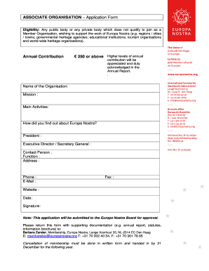 Fillable Online ASSOCIATE ORGANISATION Application Form Fax Email Print ...