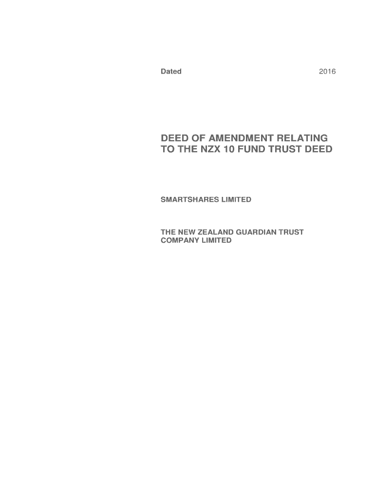Fillable Online DEED OF AMENDMENT RELATING Fax Email Print - pdfFiller