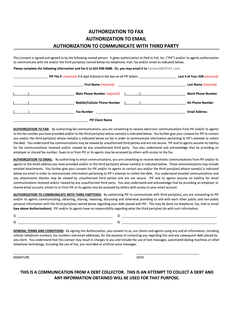 Fillable Online AUTHORIZATION TO FAX Fax Email Print - pdfFiller