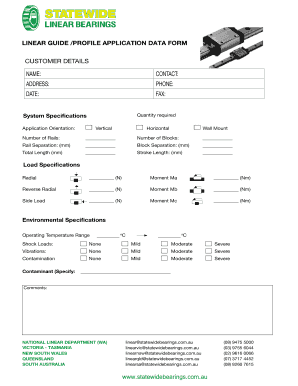 Fillable Online to download our Linear guide/profile application data ...