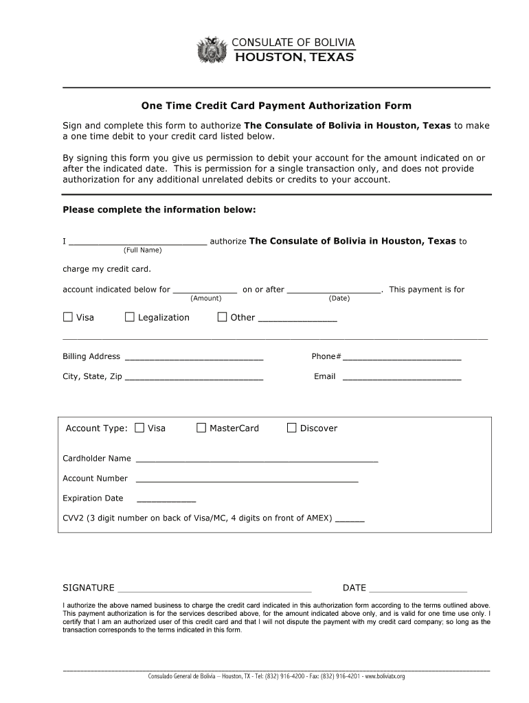 Fillable Online Sign and complete this form to authorize The Consulate ...