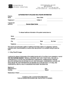 Fillable Online Release of XRAYS from SSC.doc Fax Email Print - pdfFiller