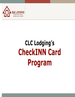 Fillable Online CLC Lodging s Fax Email Print - pdfFiller