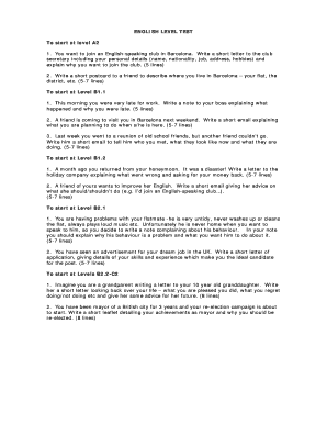 Fillable Online 23 english level test .doc Fax Email Print - pdfFiller
