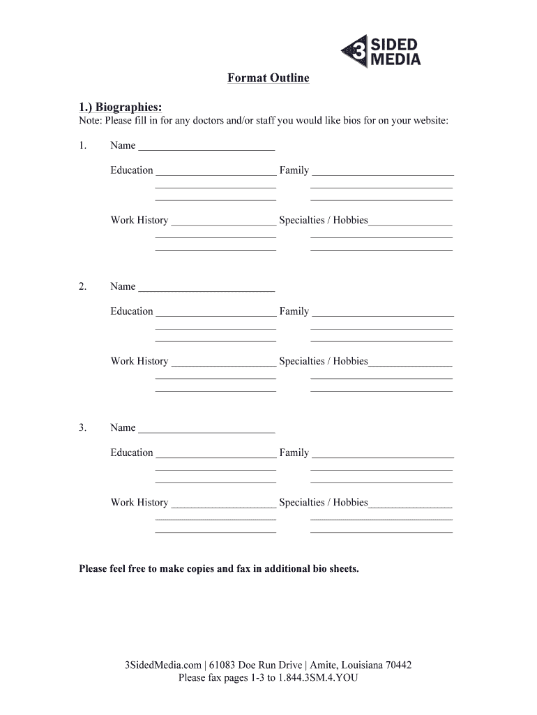 Fillable Online Dentist Format Outline.docx Fax Email Print - pdfFiller