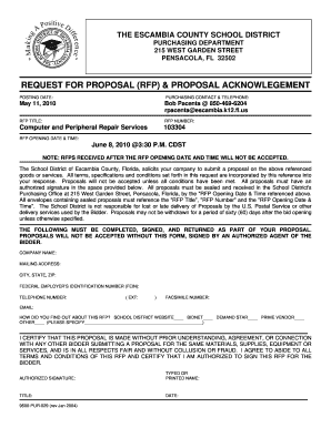 Fillable Online REQUEST FOR PROPOSAL (RFP) & PROPOSAL Fax Email Print ...